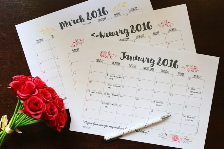 FREE DOWNLOAD: Weekly and Monthly Planner Printables for 2016 ...
